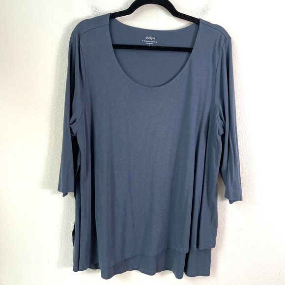 J. Jill | Tops | Pure Jill Womens Xl Gray Pj 34 Sleeve Artistic Tee ...